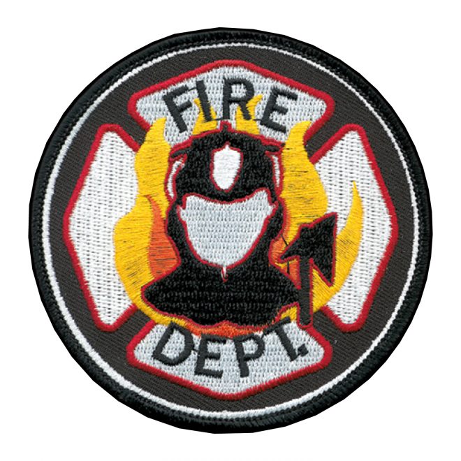 Fire Dept. Circle 3 1/2" Fireman/Flames - Premier Emblem manufactures ...